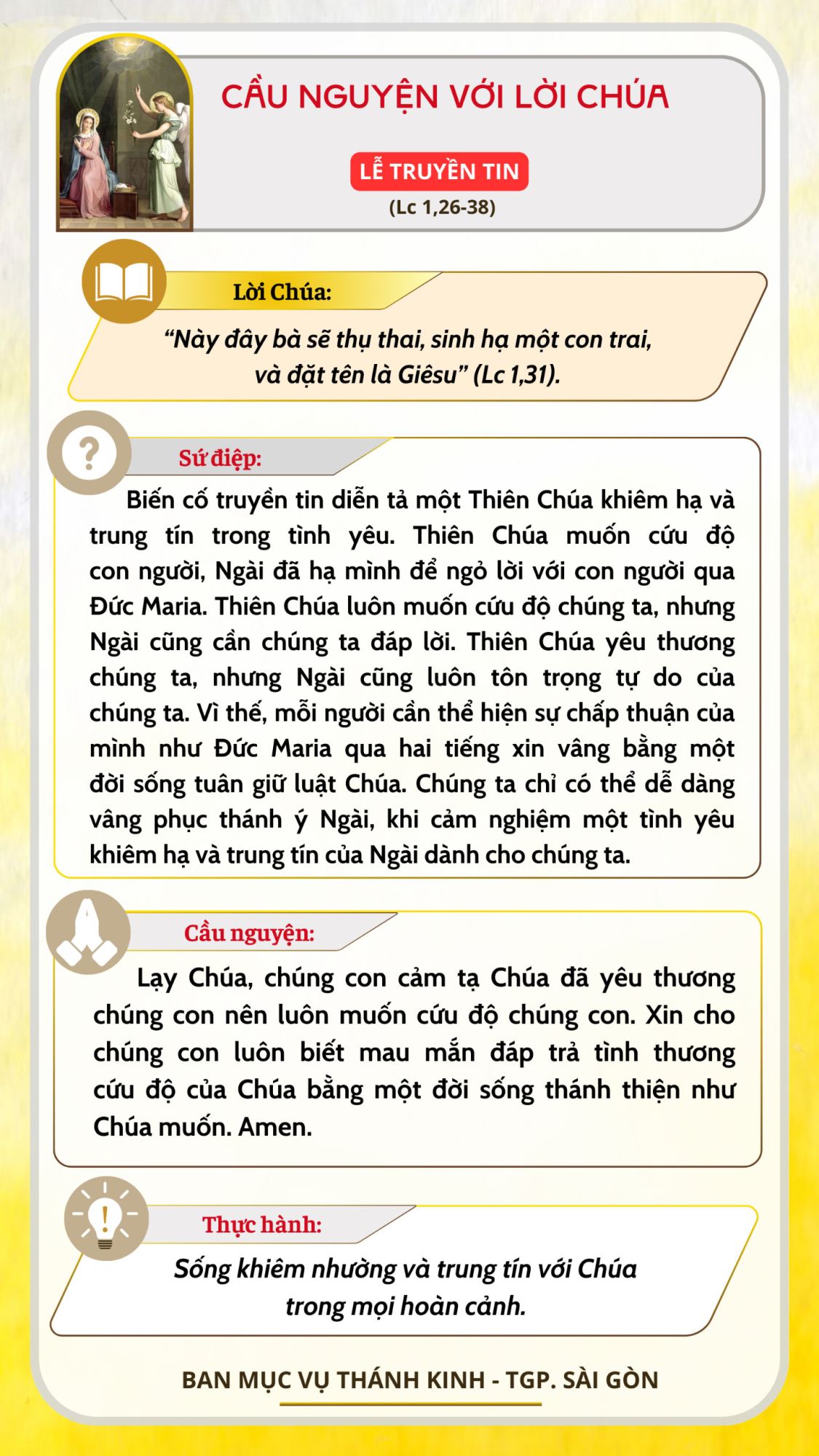 Cầu nguyện với Lời Chúa: Lễ Truyền Tin